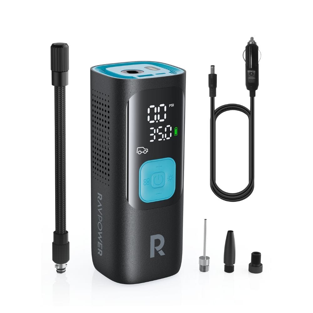 RAVPOWER 3-in-1 Smart Air Compressor with Power Bank & LED Flashlight